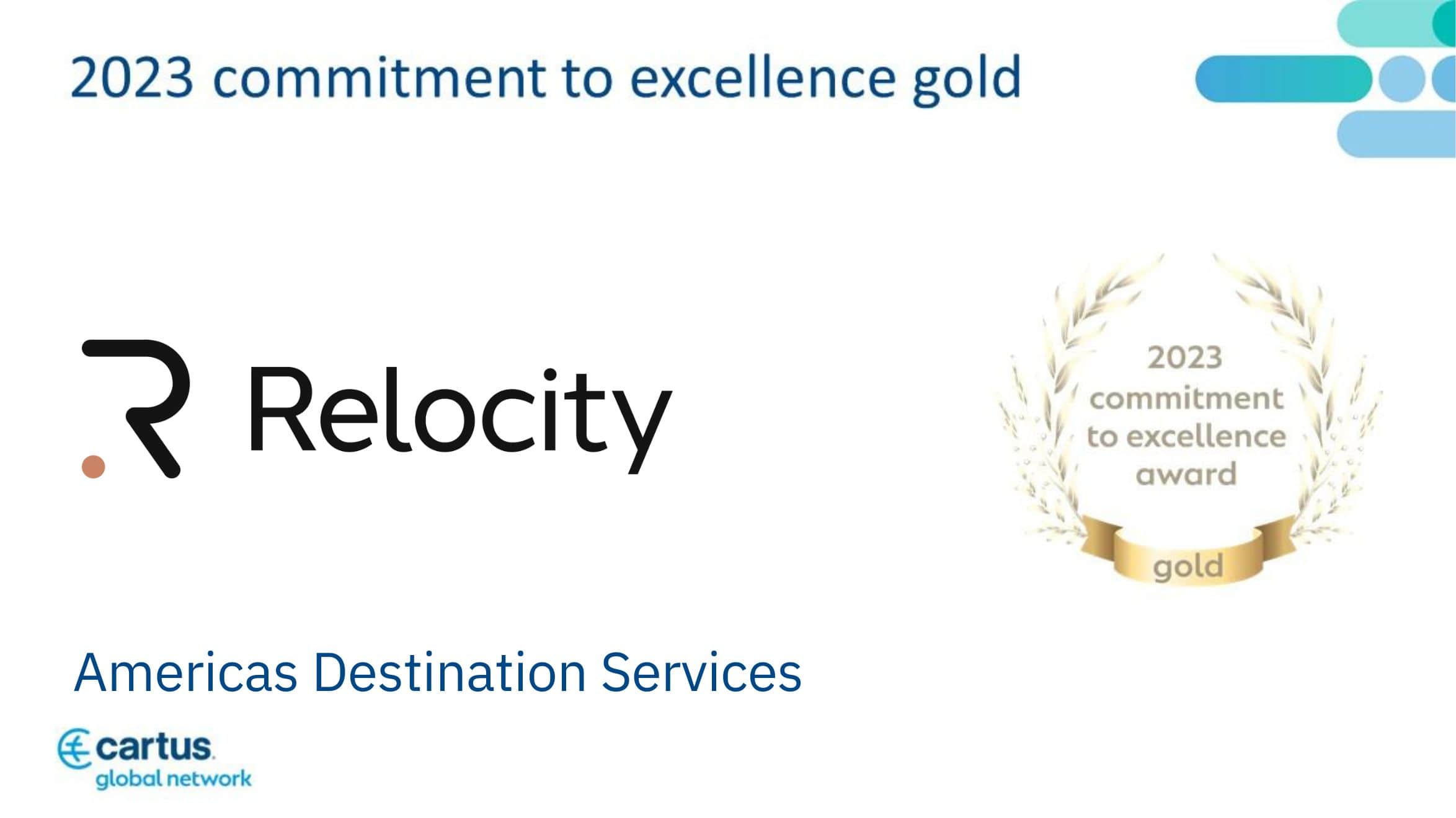 Relocity Receives Top Level, Commitment to Excellence Gold Award at Cartus 2023 Global Network ...